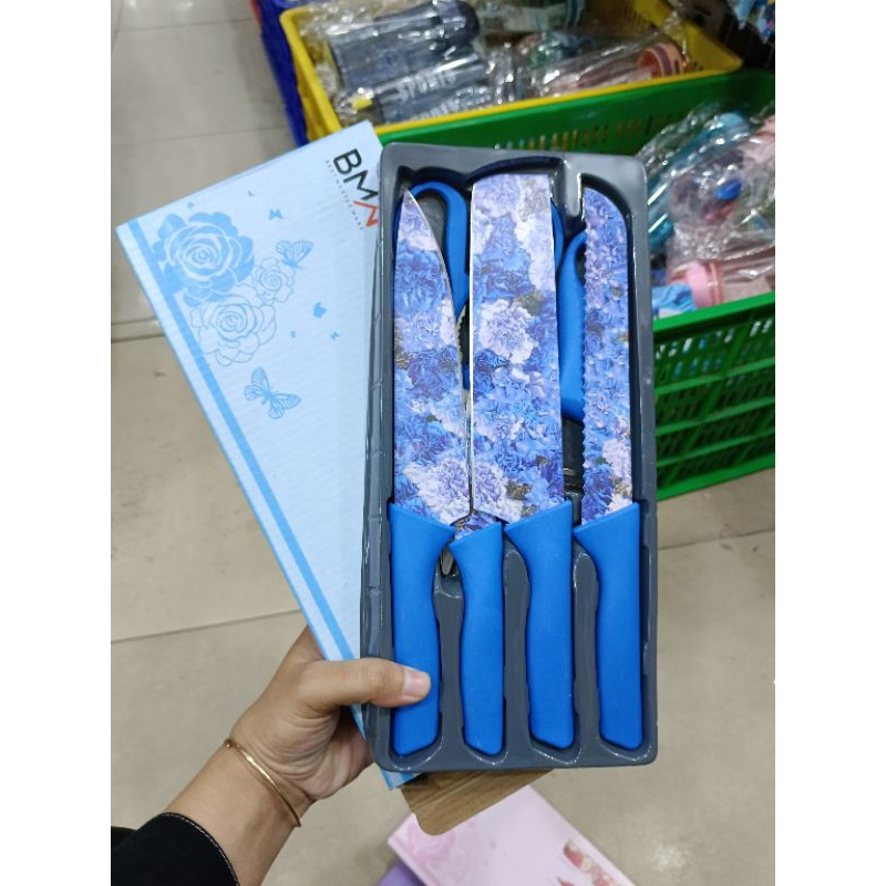 Jual Pisau set lengkap Pisau Dapur Set 6 in 1 Bahan Stainless Steel ...