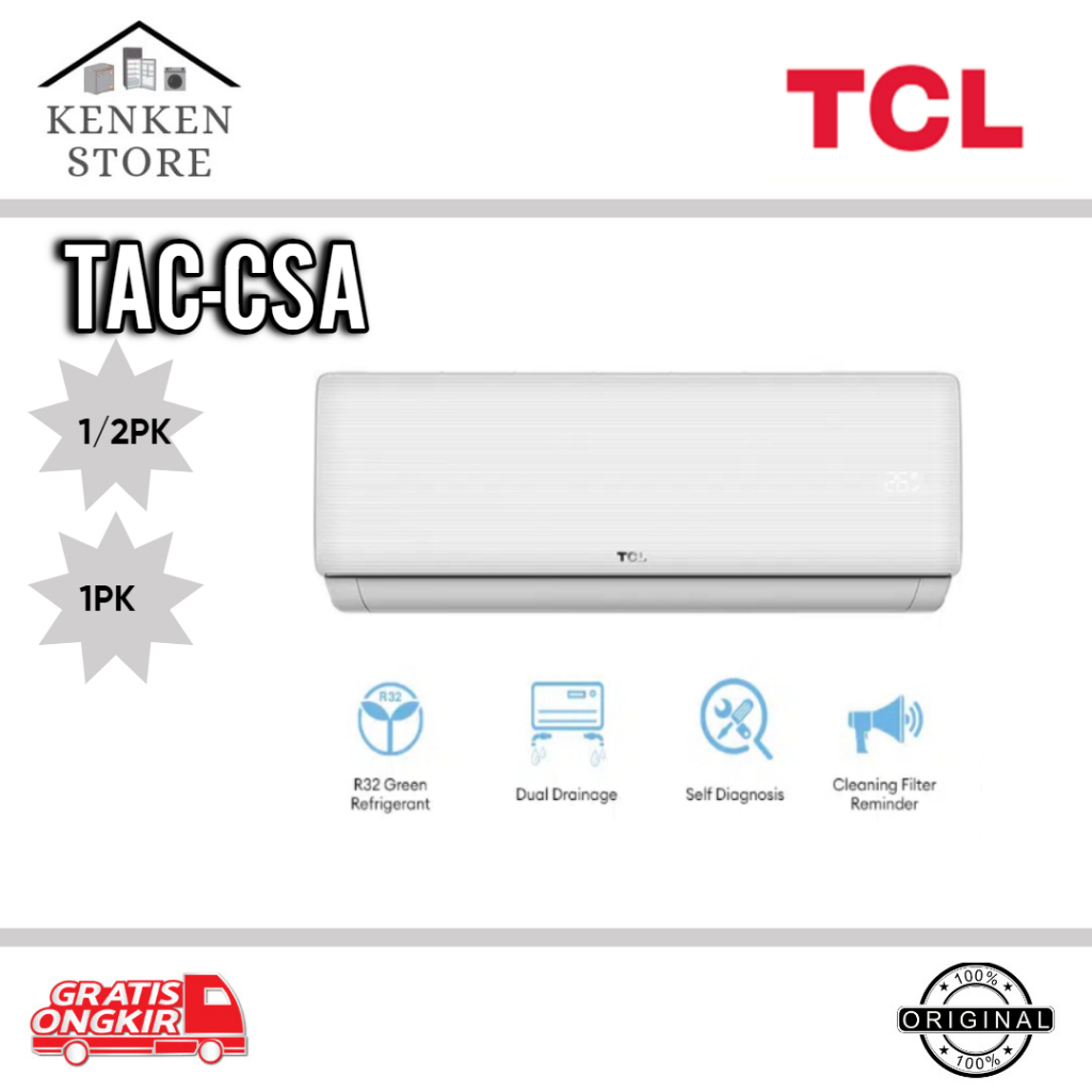 Jual AC TCL 1/2PK-1PK TAC05CSA/CSD TAC09CSA/CSD | Shopee Indonesia
