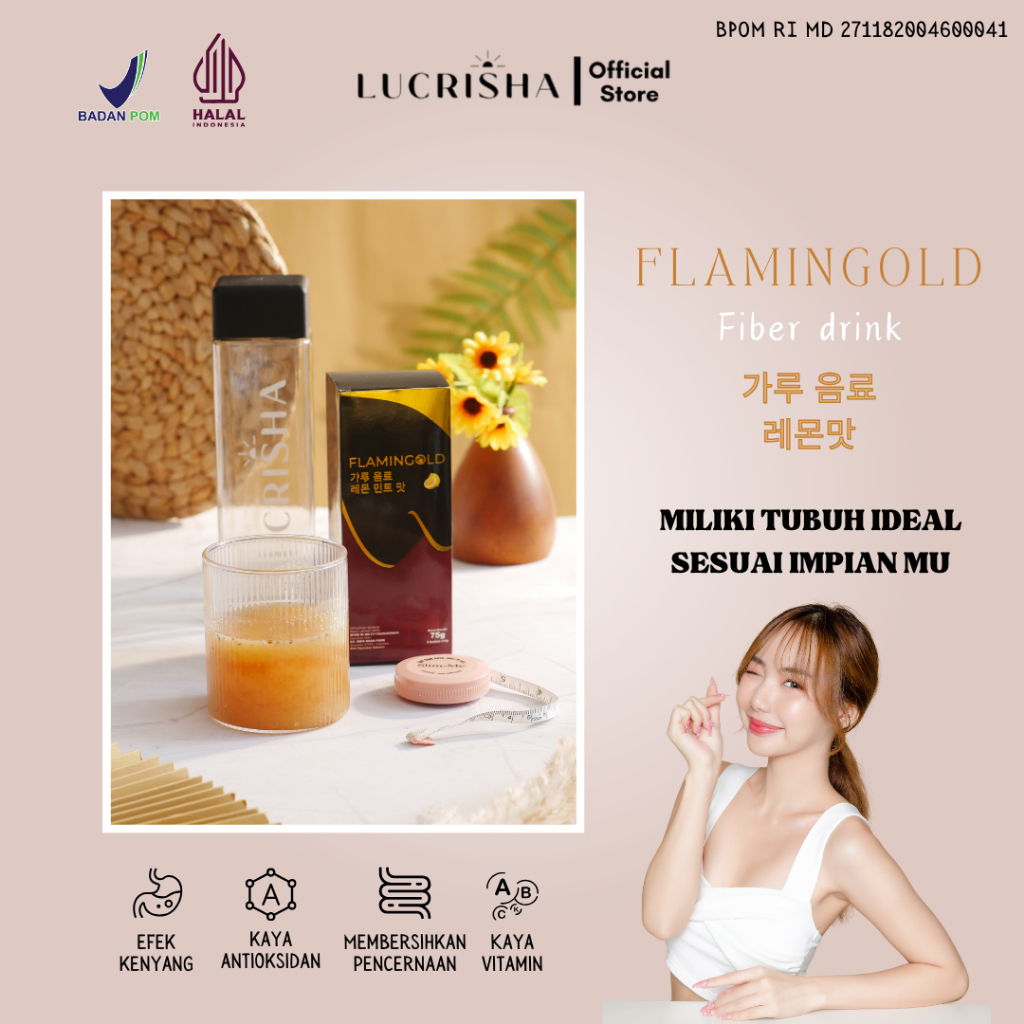 Jual Flamingold fiber Drink [BUNDLING 2 BOX FREE BOTOL] Minuman Detox ...