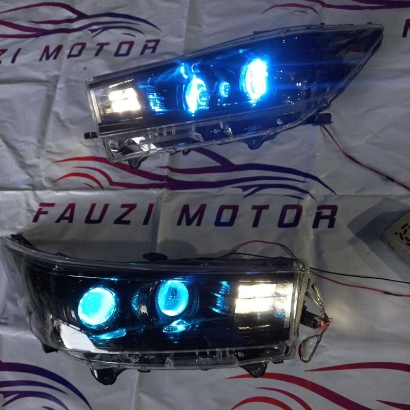 Jual Lampu depan headlamp innova venturer custom projector full black ...