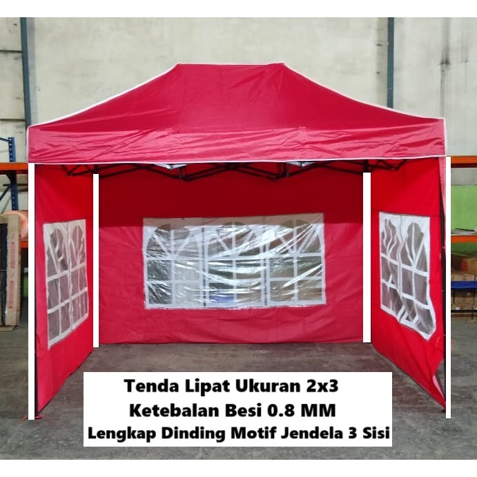 Jual Tenda Lipat Ukuran 2x3 Besi Super Premium Lengkap Dinding Mika ...