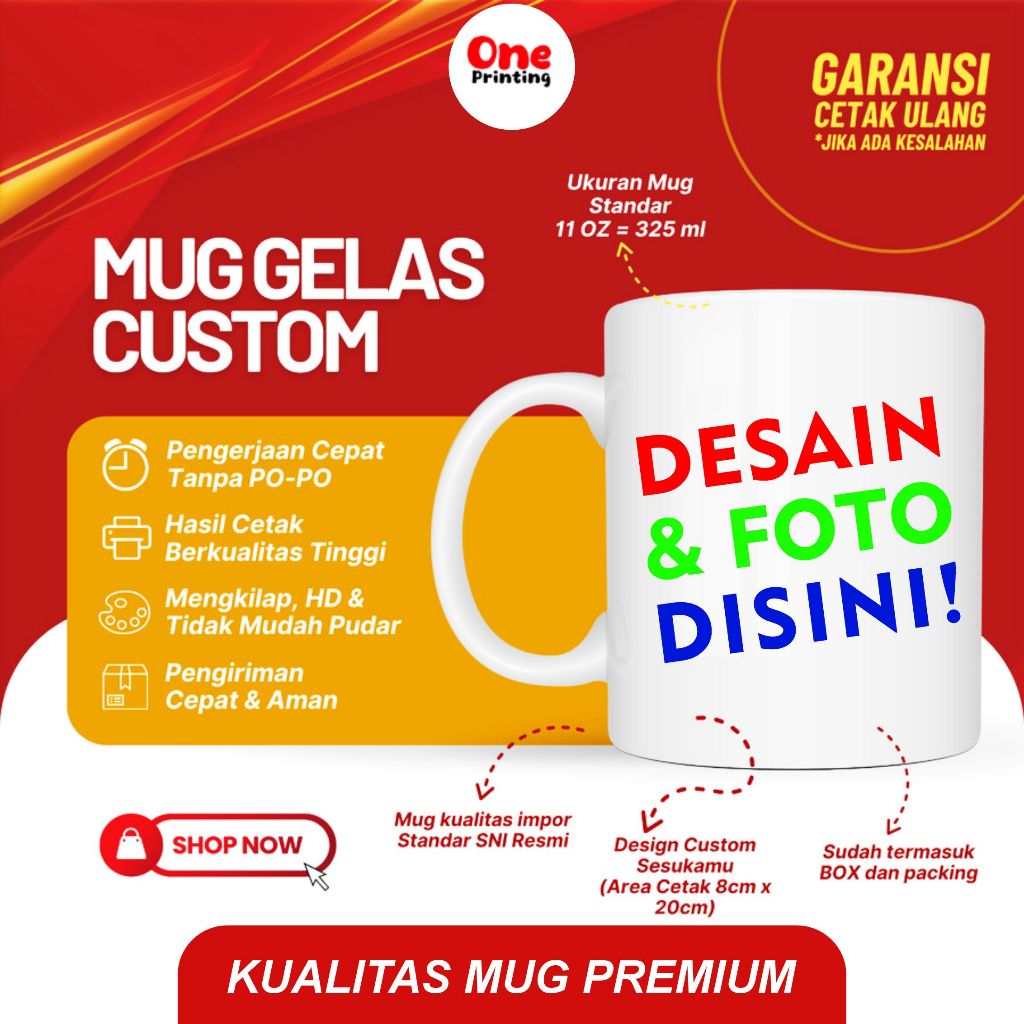 Jual Cetak Mug Gelas Custom Express | Shopee Indonesia
