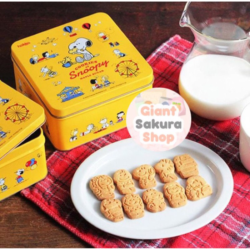 Jual Hokuriku Snoopy Maple Syrup Cookies Can / biskuit jepang / biskuit ...