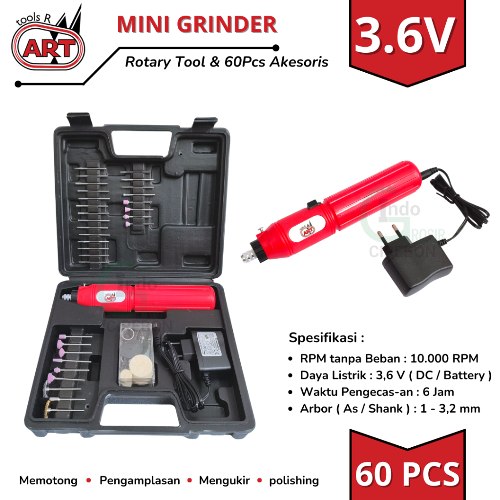 Jual ART Mini Grinder 12V / 3,6V Mini Bor Mini Grinda Set 60 pc ...