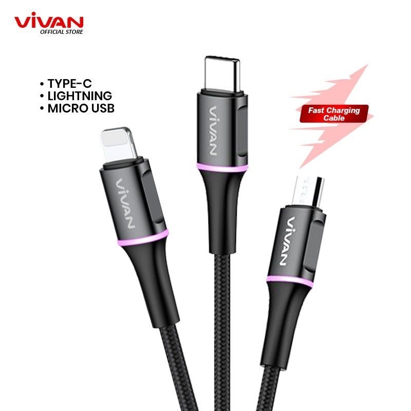 Jual KABEL CHARGER VIVAN VDM100 MICRO / VDC100 TYPE-C / VDL100 ...