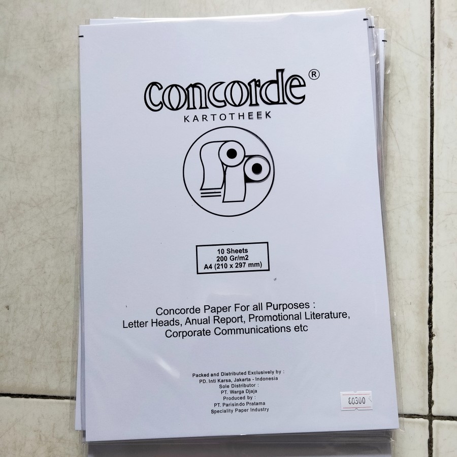 Jual Kertas Concorde 200 GR A4 Putih Isi 10 Lbr | Shopee Indonesia