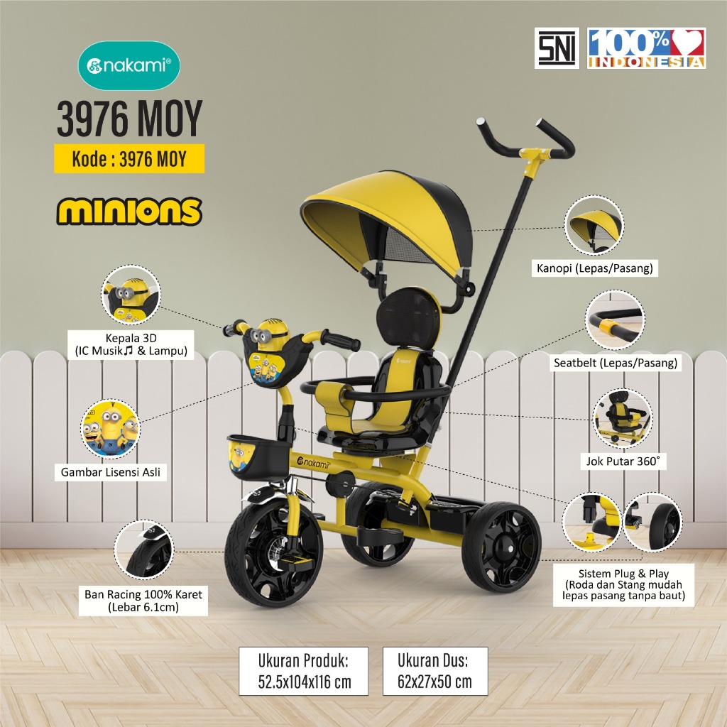 Jual NAKAMI Sepeda Anak Roda 3 Tricycle Racing Kiwi Type 3976 | Shopee ...