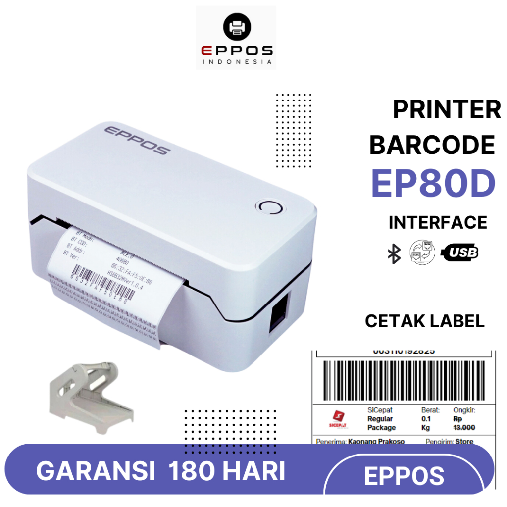 Jual Printer Resi Label Thermal EPPOS EP80D - USB Bluetooth [80MM ...