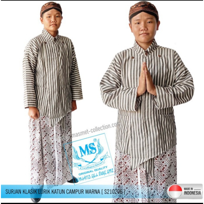 Jual Baju Surjan Lurik Katun Khas Jawa ( Atasan ) | Shopee Indonesia
