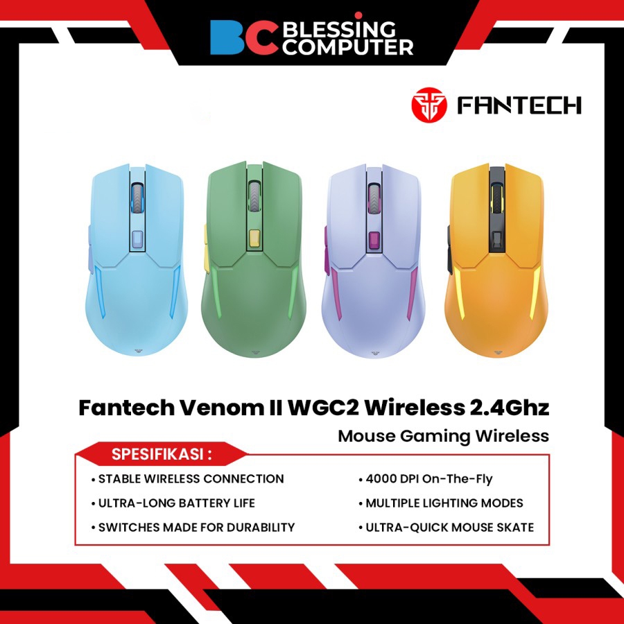 Jual Mouse Gaming Fantech Venom II WGC2 Wireless 2.4Ghz / Mouse ...