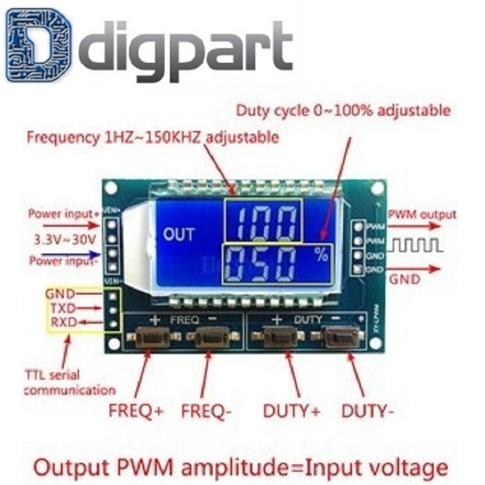 Jual PWM Signaal Generator Pulse Frequency Duty Cycle Verstelbare LCD ...