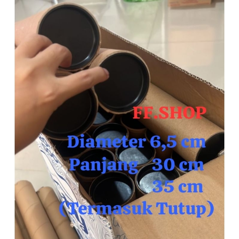 Jual Tabung Packing/Tube Paper Core+ tutup/selongsong 6,5 x 30 cm,35 cm ...