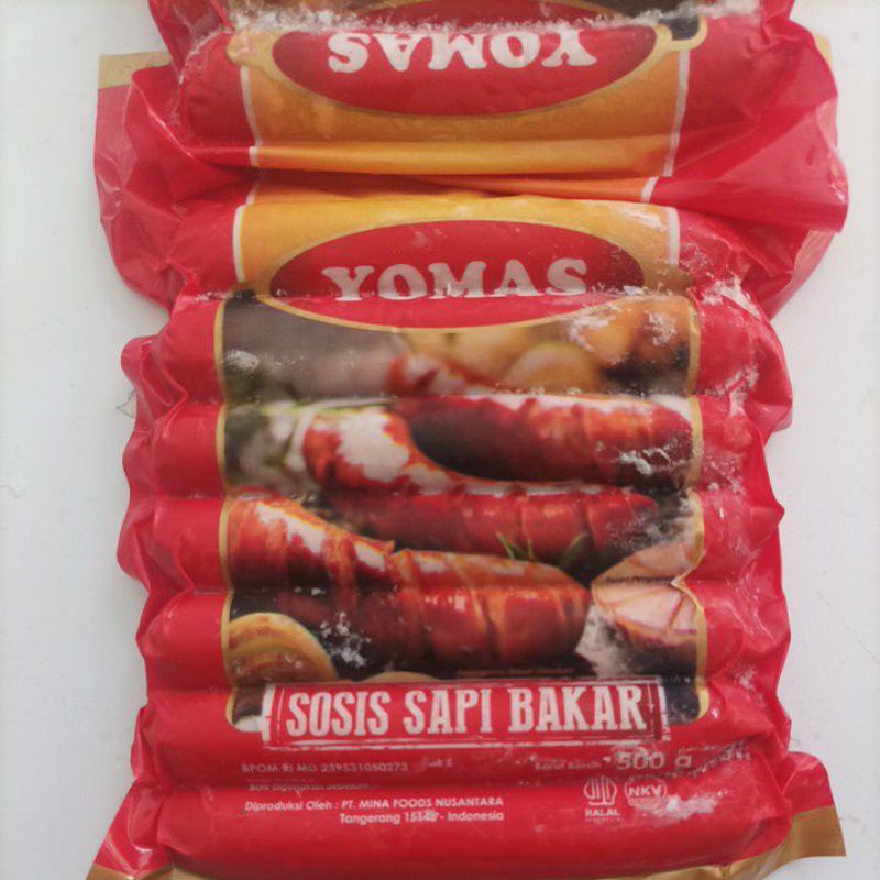 Jual YOMAS SOSIS BAKAR SAPI JUMBO 6+1 500g | Shopee Indonesia