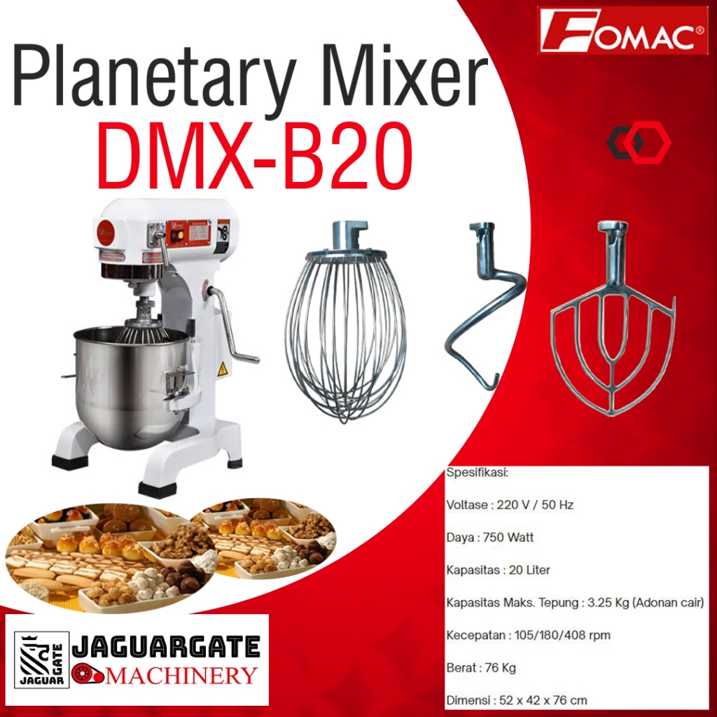 Jual Mesin Planetary Dough Mixer DMX-B20 FOMAC 20Liter | Shopee Indonesia