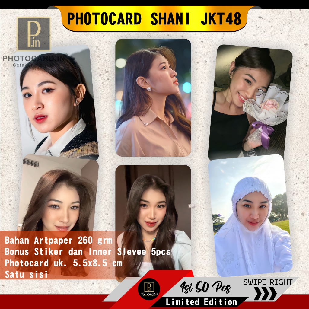 Jual Photocard Shani Indira Natio (Shani JKT48) isi 50 pcs (Free Stiker dan Inner Slevee 5pcs ...