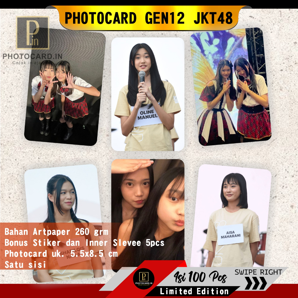 Jual Photocard JKT48 Gen12 isi 100 pcs (Free Stiker dan Inner Slevee 5pcs) | Bisa Cod, Limited ...