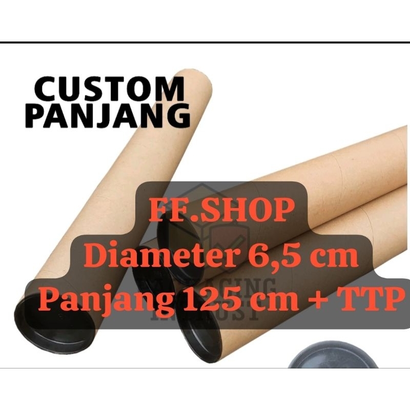 Jual Tabung Packing/Tube Paper Core+ tutup/selongsong 6,5 x 125 cm ...