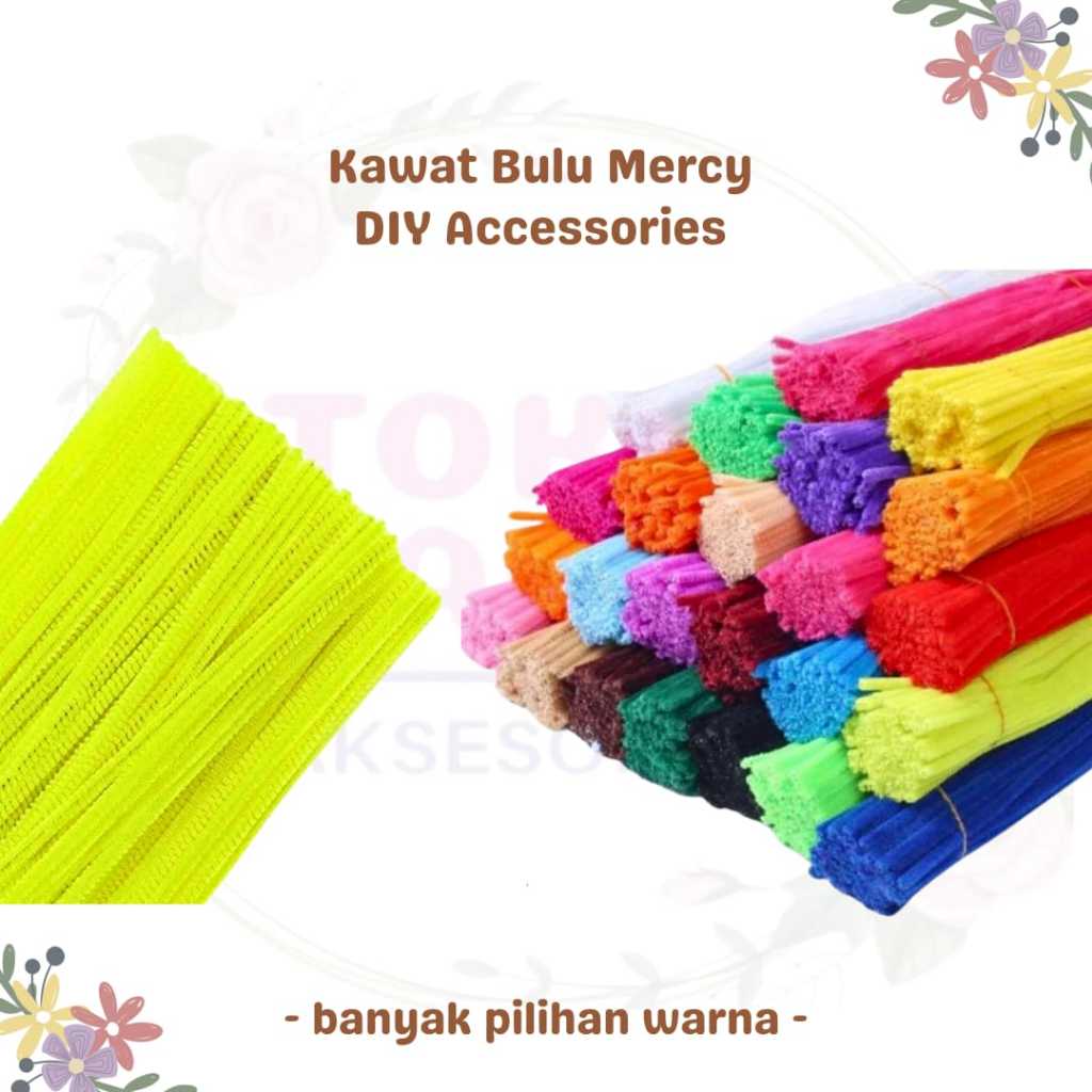 Jual 1 PAK Kawat Bulu Mercy polos/ Pipe Cleaner Prakarya/ Kawat Bulu ...