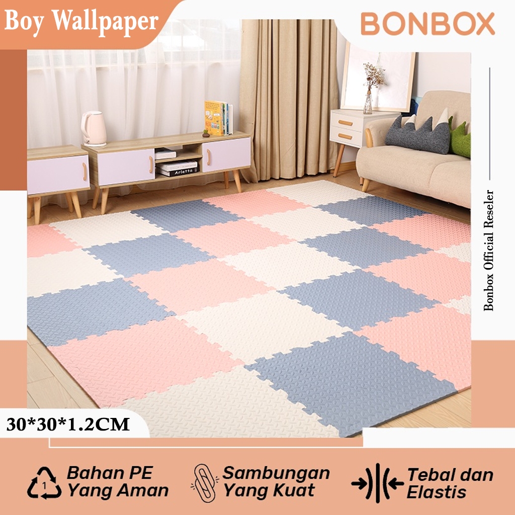 Jual BONBOX 30x30CM Matras Puzzle Lantai Printed Motif Kayu Bahan PE ...