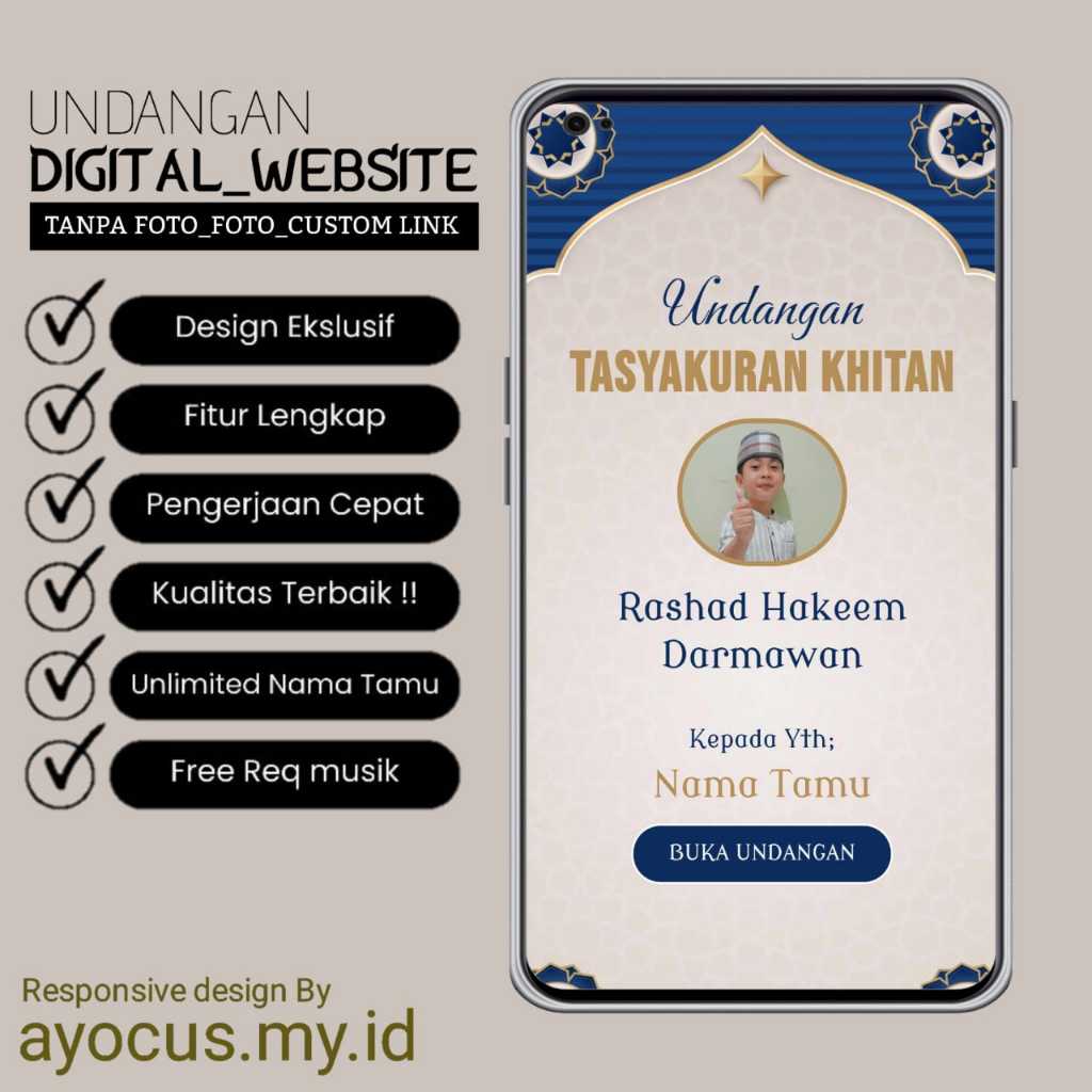 Jual Undangan Digital Website Tasyakuran Khitan Custom Tema Islamic ...
