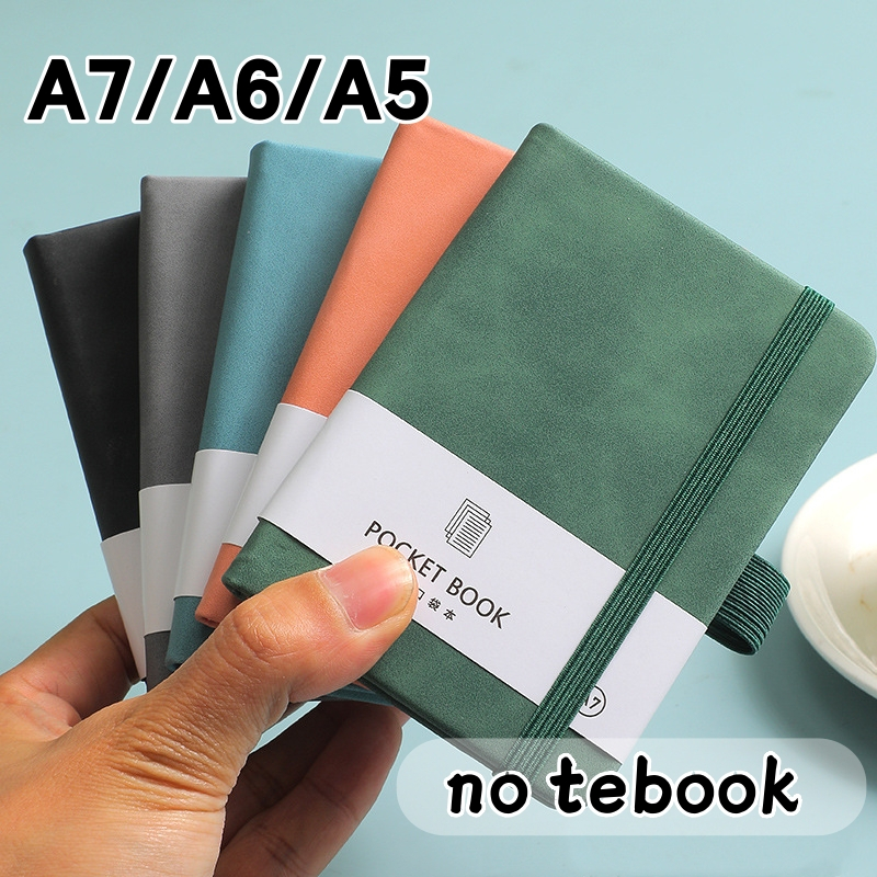 Jual Notebook Mini A7 A6 Leather Sideband Notebook Portable A5 Pen ...