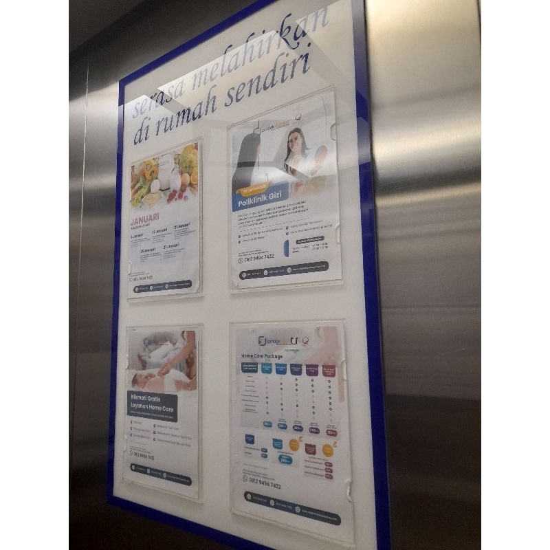 Jual sign tanda papan display poster lift pengumuman informasi a4 nama ...