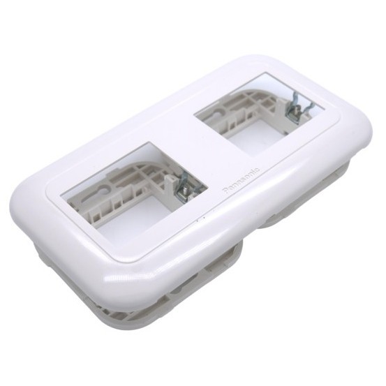 Jual Frame Double Seri Ganda Kosong 2 Gang 4 Mata Device Module Outlet ...