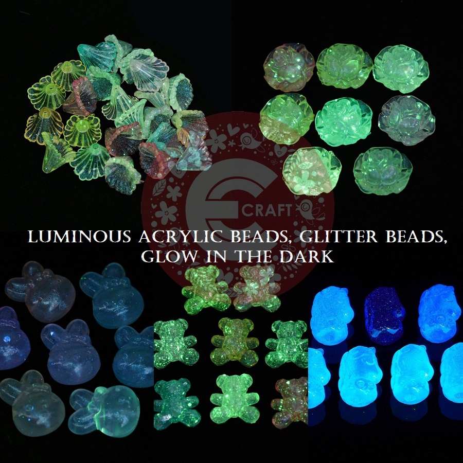 Jual MANIK-MANIK GLOW IN THE DARK GLITTER BEADS | Shopee Indonesia