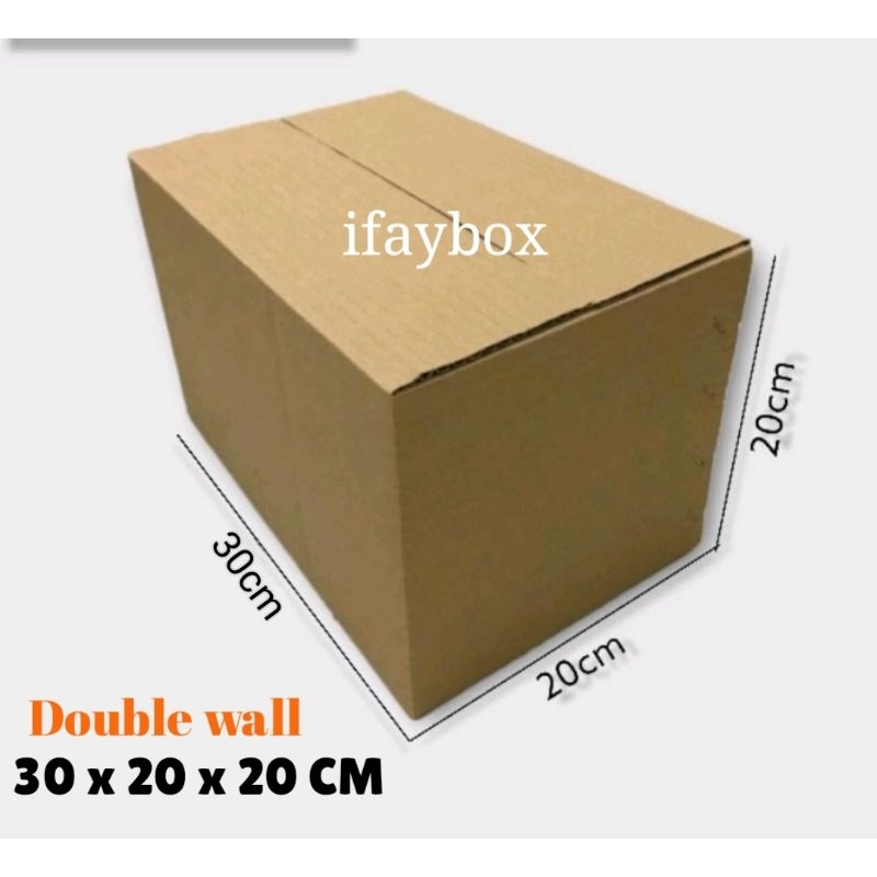 Jual Kardus box Uk. 30x20x20 cm Double wall polos | Shopee Indonesia