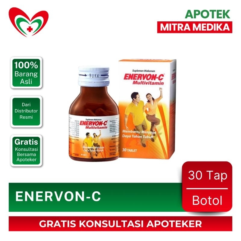 Jual Enervon C Botol / Multivitamin / Enervon C Botol Isi 30 Tablet ...