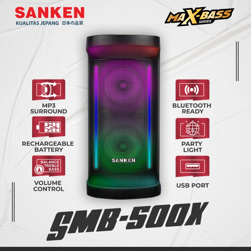 Jual Sanken Speaker Active Portable SMB-500X Max-Bass | Shopee Indonesia