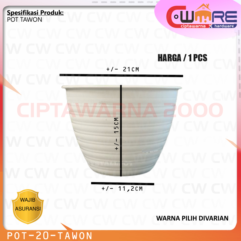 Jual Wadah Tempat Pot Bunga Tanaman Kebun Motif Tawon Plastik Putih ...