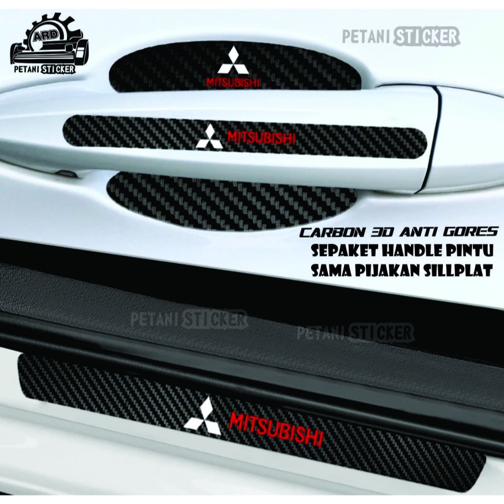 Jual STIKER SEPAKET KARBON HANDLE SAMA PIJAKAN KARBON 3D MOBIL ...