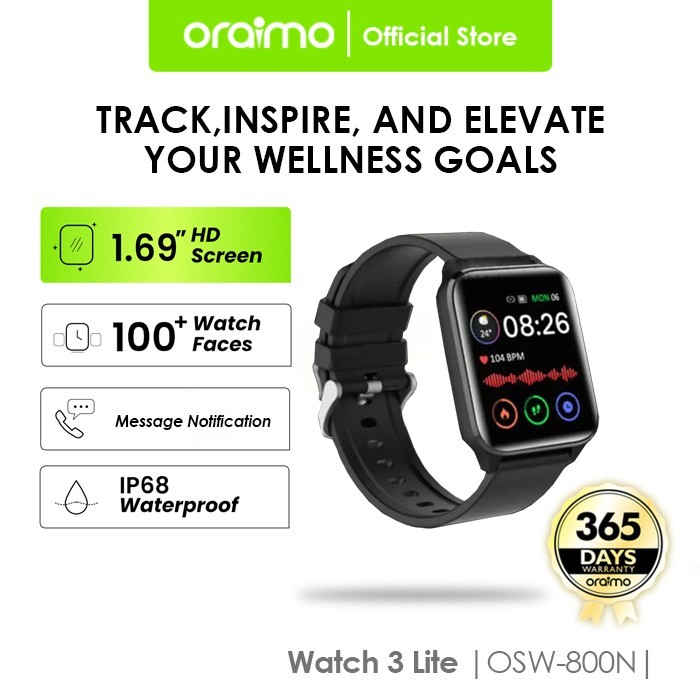 Jual Oraimo Watch 3 Lite OSW-800N Smartwatch 1.69'' High Definition ...