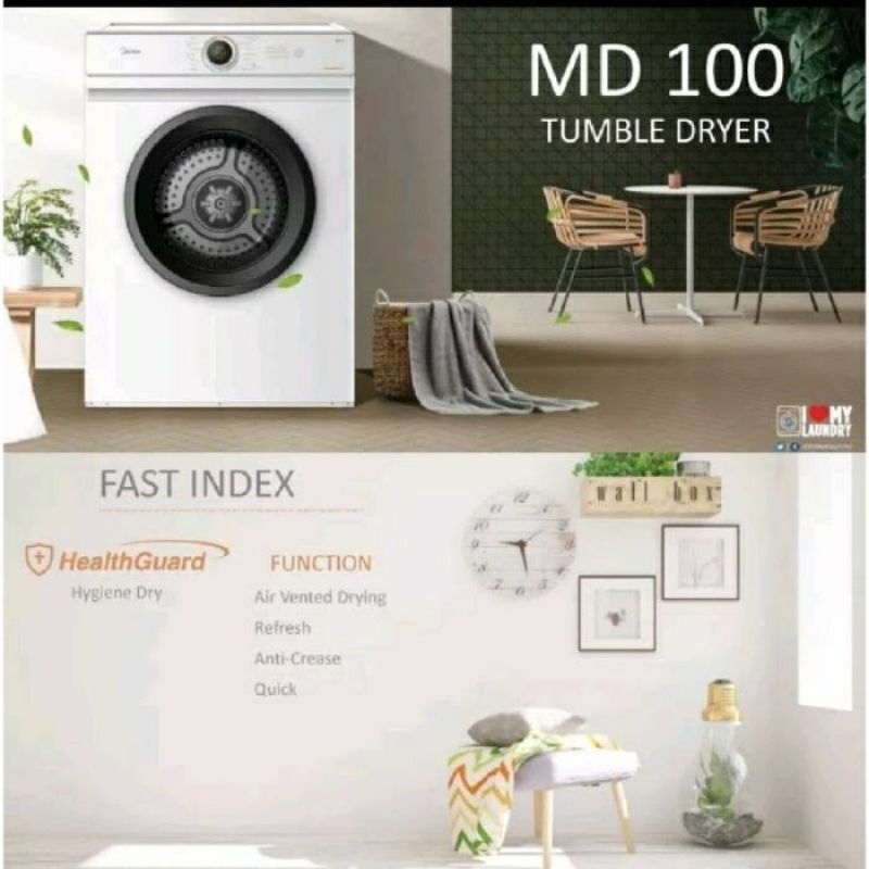 Jual Midea Tumble Dryer Kapasitas 7 Kg Model MD100A70 Pengering Pakaian ...