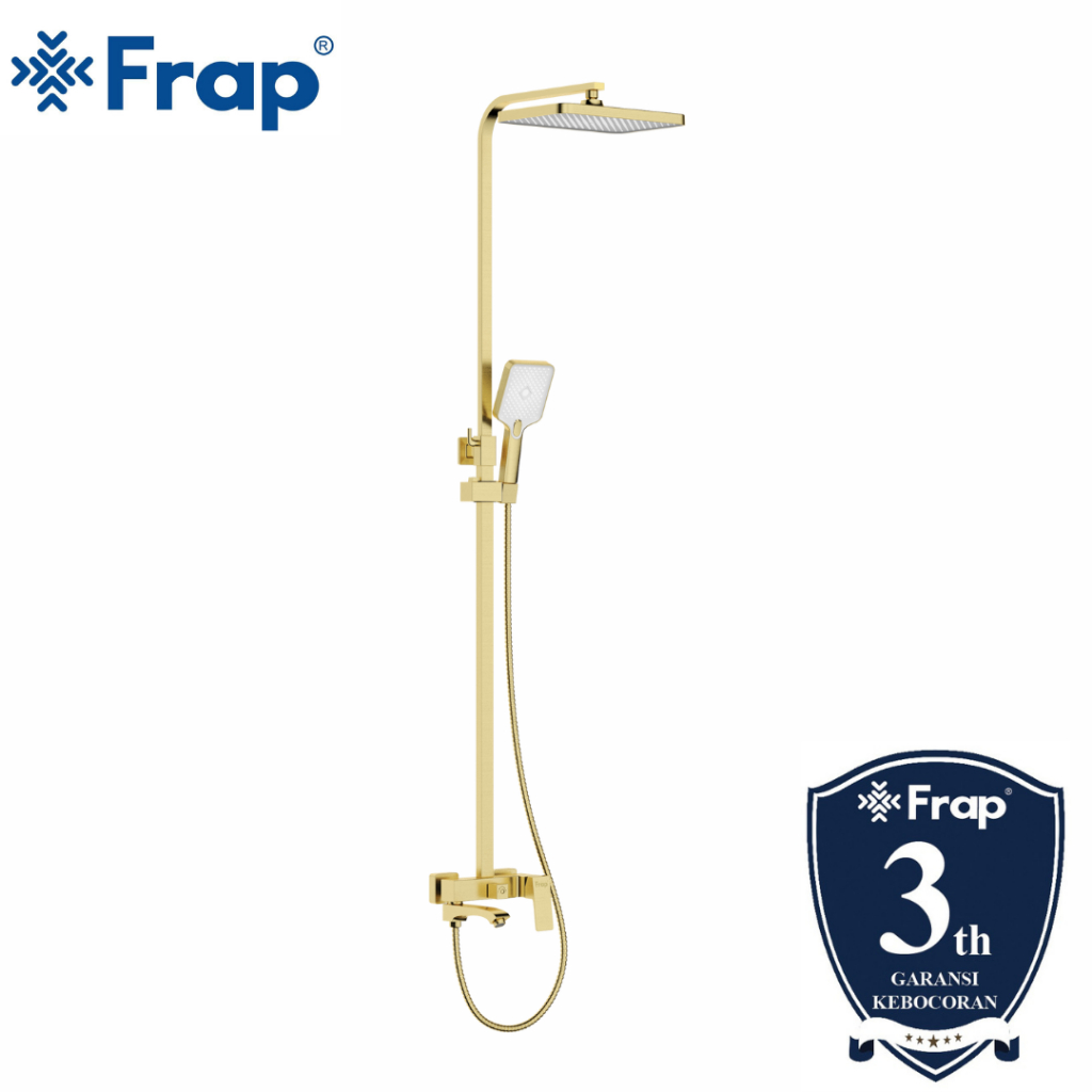 Jual FRAP F2476-3 Paket Lengkap Rain Shower Tiang Mandi Air Panas dan Dingin Gold | Shopee Indonesia