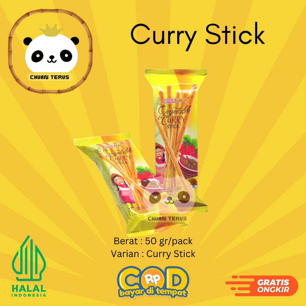 Jual BISKITOP - CURRY STICK 60g Biskuit Kue Kering Stik Anak Dewasa ...