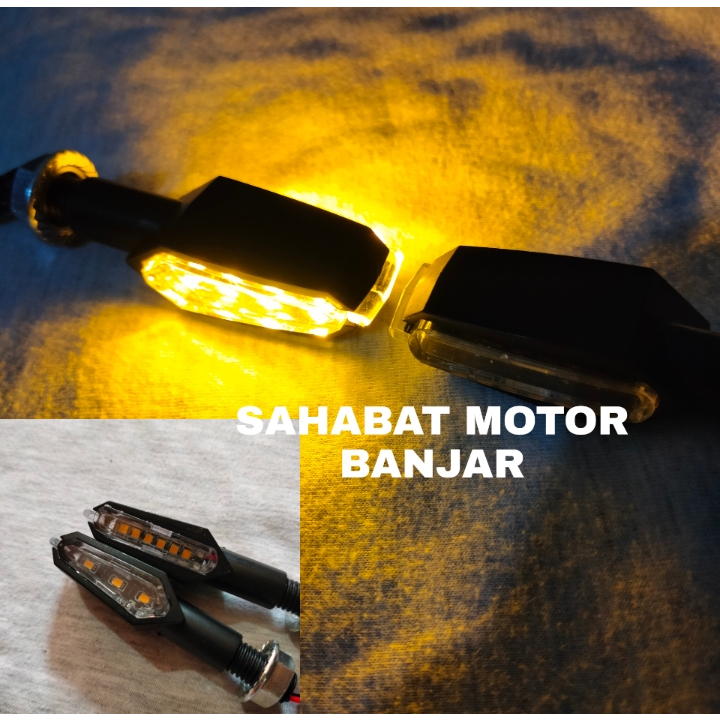 Jual PROMO 2 PCS LAMPU SEIN SEN MINI LED 2 SISI SEN MOTOR UNIVERSAL ...
