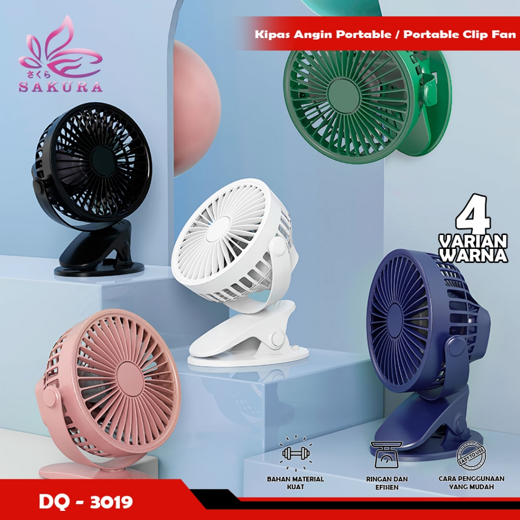 Jual Kipas Angin Portable Fan Rotating / Kipas Angin Jepit USB Mini ...