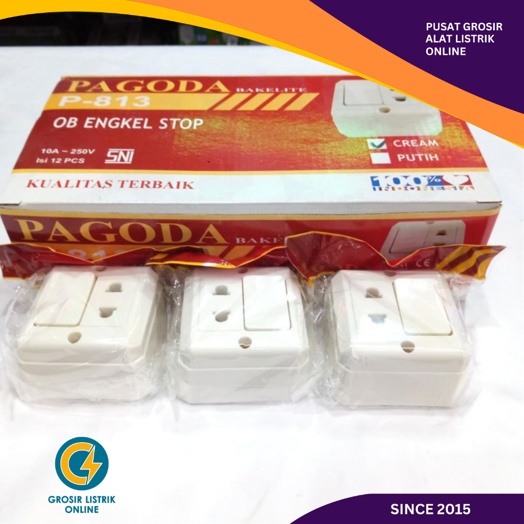 Jual SAKLAR OB ENGKEL STOP KONTAK TEMPEL SEKELAS BRIGHT G MURAH SNI ...