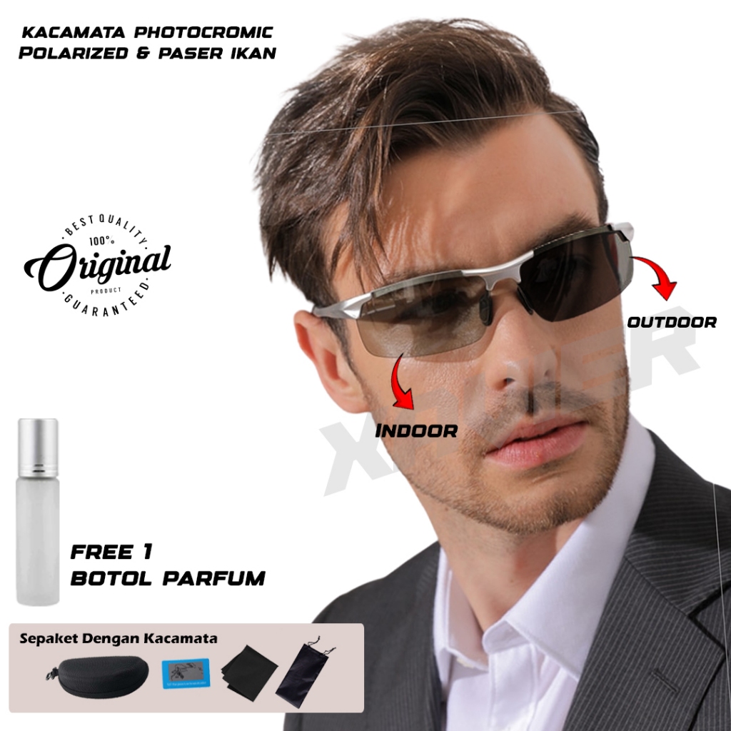 Jual Kacamata Polarized Pria Original Photocromic Polaris Siang Malam Anti Silau Paser Ikan ...