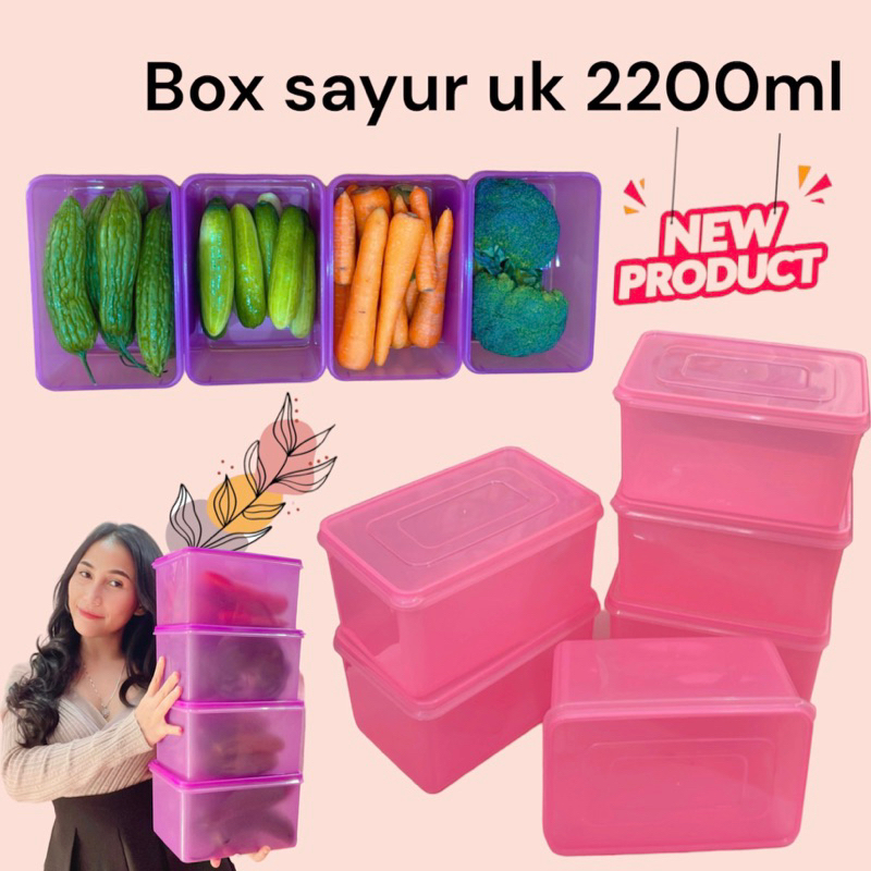 Jual box sayur kulkas isi 6 plastik uk 2200ml | Shopee Indonesia