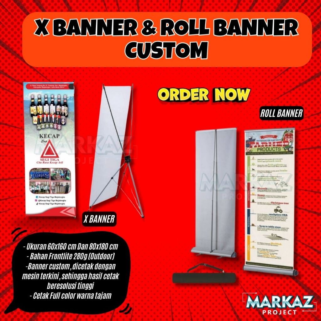 Jual CETAK X BANNER & ROLL BANNER60x160 Dan 80x180 cm BERKUALITAS ...