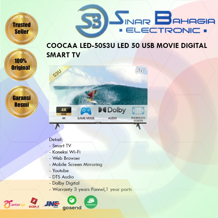 Jual COOCAA LED-50S3U PRO LED 50 USB MOVIE DIGITAL SMART TV (NEW ...