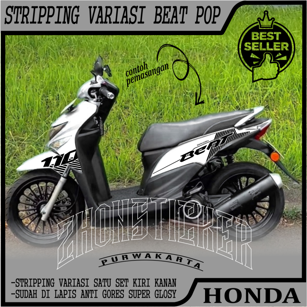 Jual stripping variasi honda beat pop sticker printing variasi polet ...