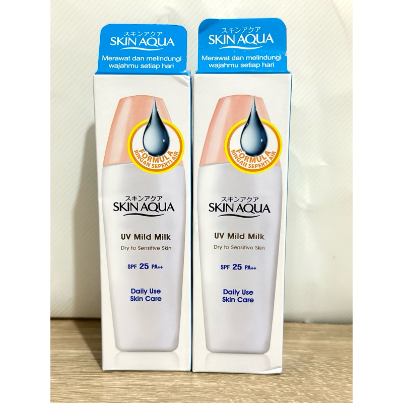 Jual [ORIGINAL] SKIN AQUA UV Sunscreen Mild Milk SPF25 PA++ - 40gr | Tone Up UV Essence SPF50 ...