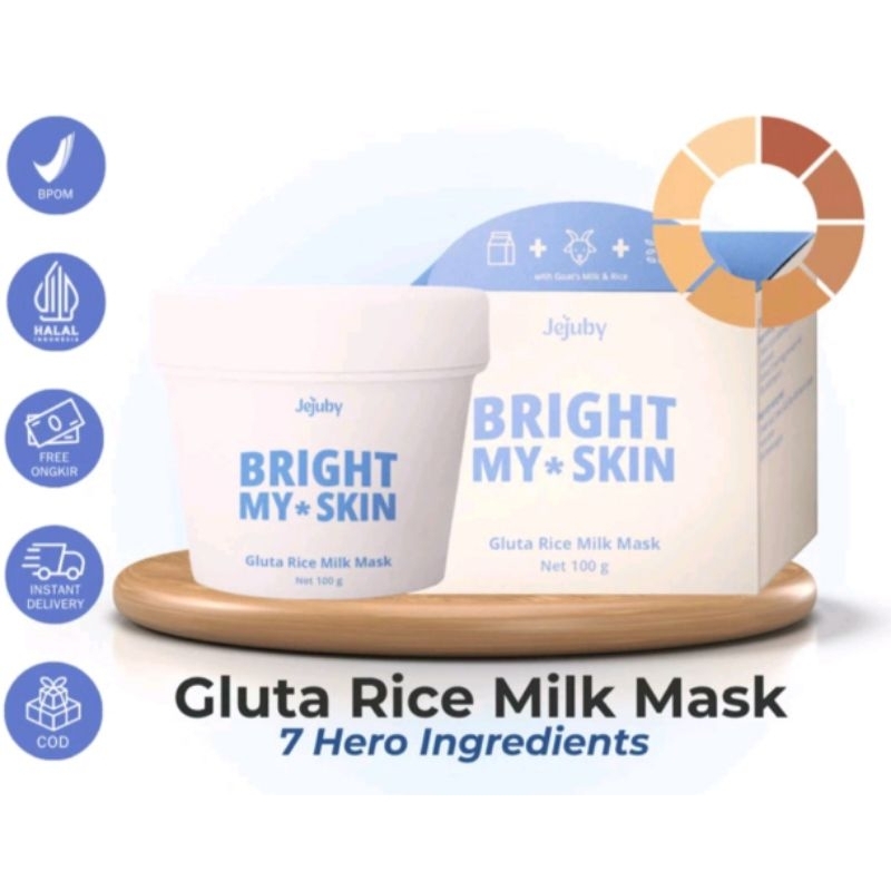 Jual { READY SIAP KIRIM } Gluta Rice Milk Mask 2in1 Body Bleaching ...