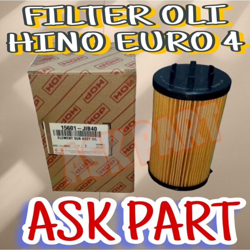 Jual FILTER OIL SARINGAN OLI HINO DUTRO EURO 4 15601-JIB40 | Shopee ...
