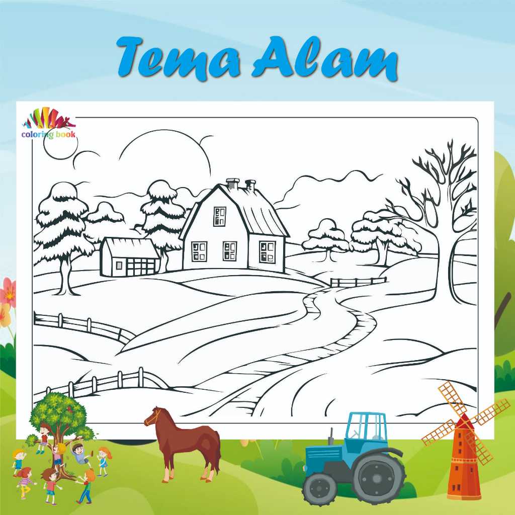 Jual KERTAS MEWARNAI / COLORING / KERTAS GAMBAR / ALAM A / KERTAS ...