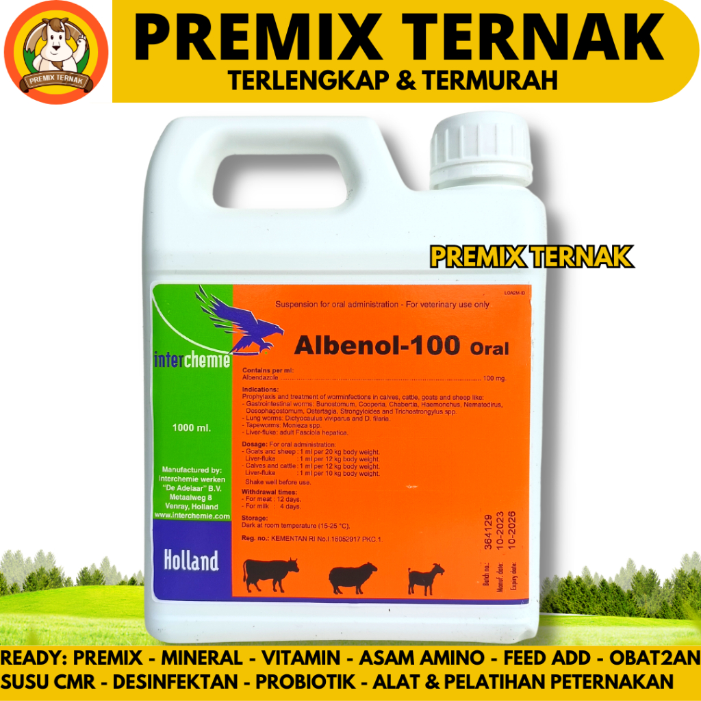 Jual ALBENOL 100 ORAL 1 LITER - Obat Cacing Sapi Cair - Obat Cacing ...